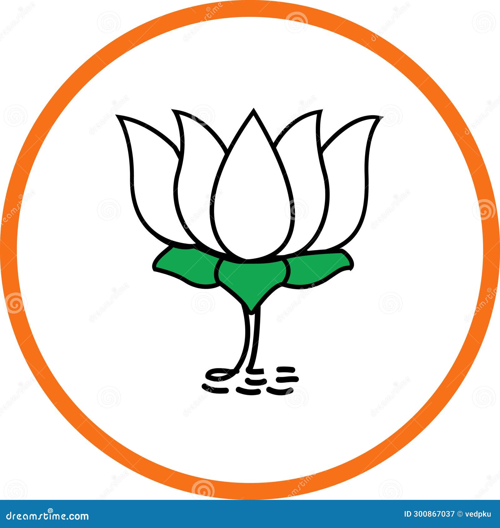 Lotus Flower in Saffron Color Political Party BJP Bhartiya Janata Party ...