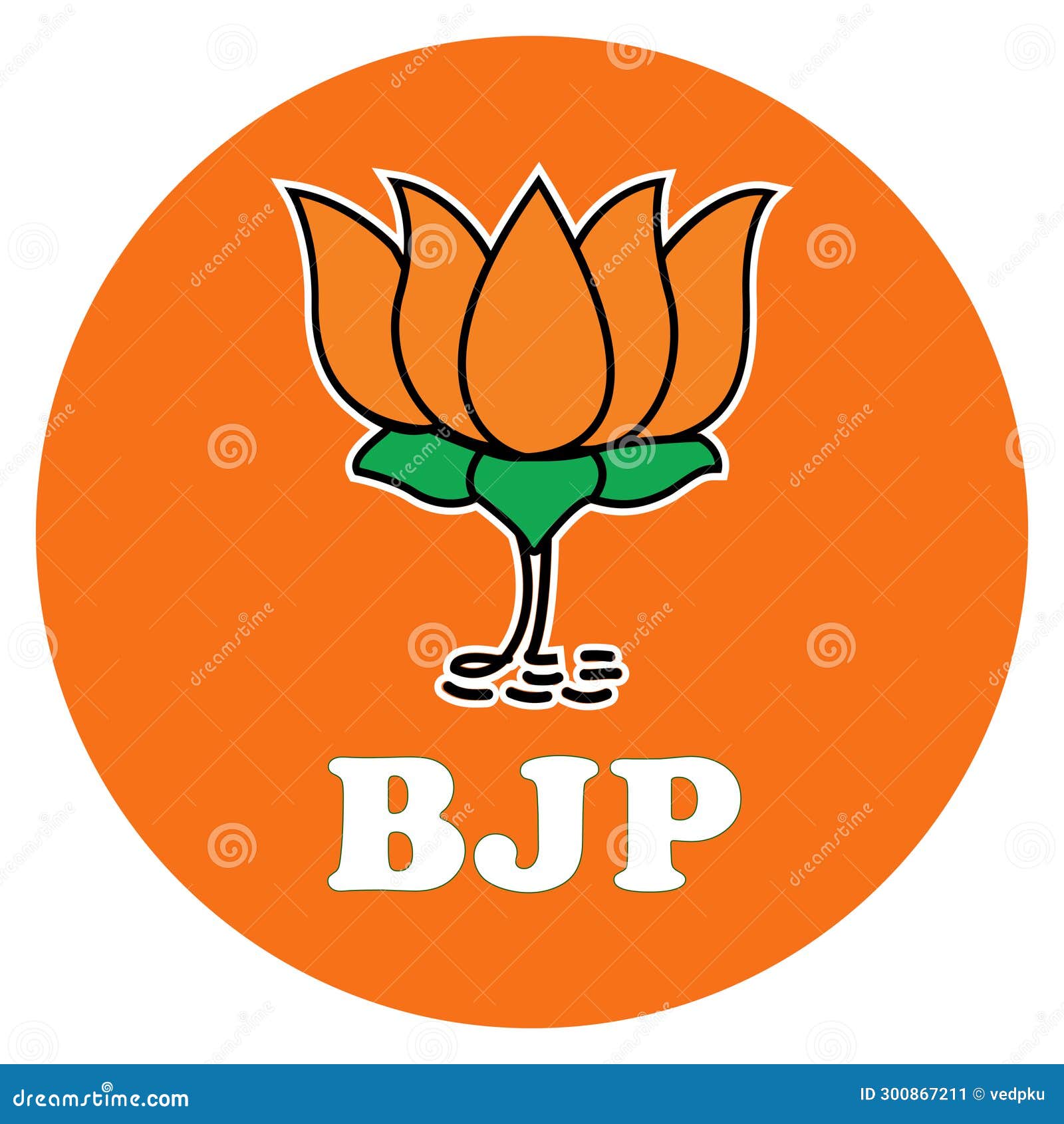 Lotus Flower in Saffron Color Political Party BJP Bhartiya Janata Party ...