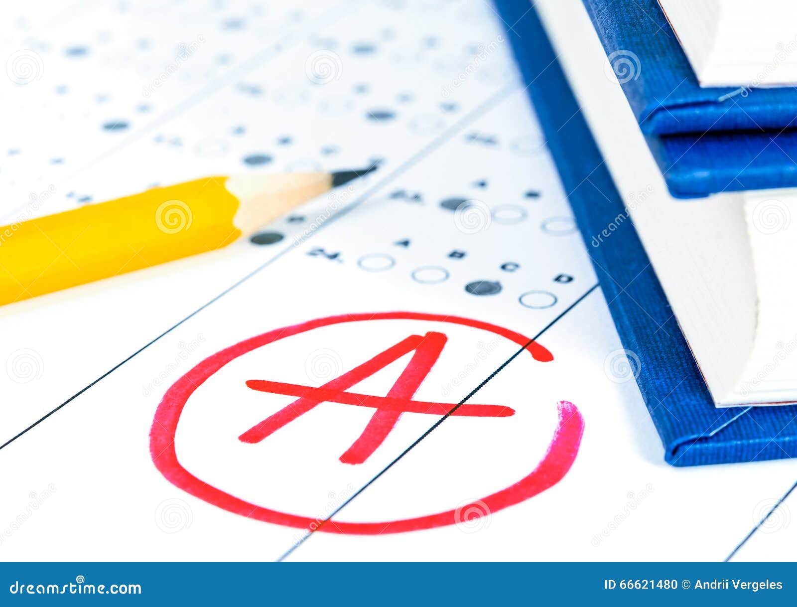 Test Answer Sheet with Pencil Stock Photo - Image of excellence ...