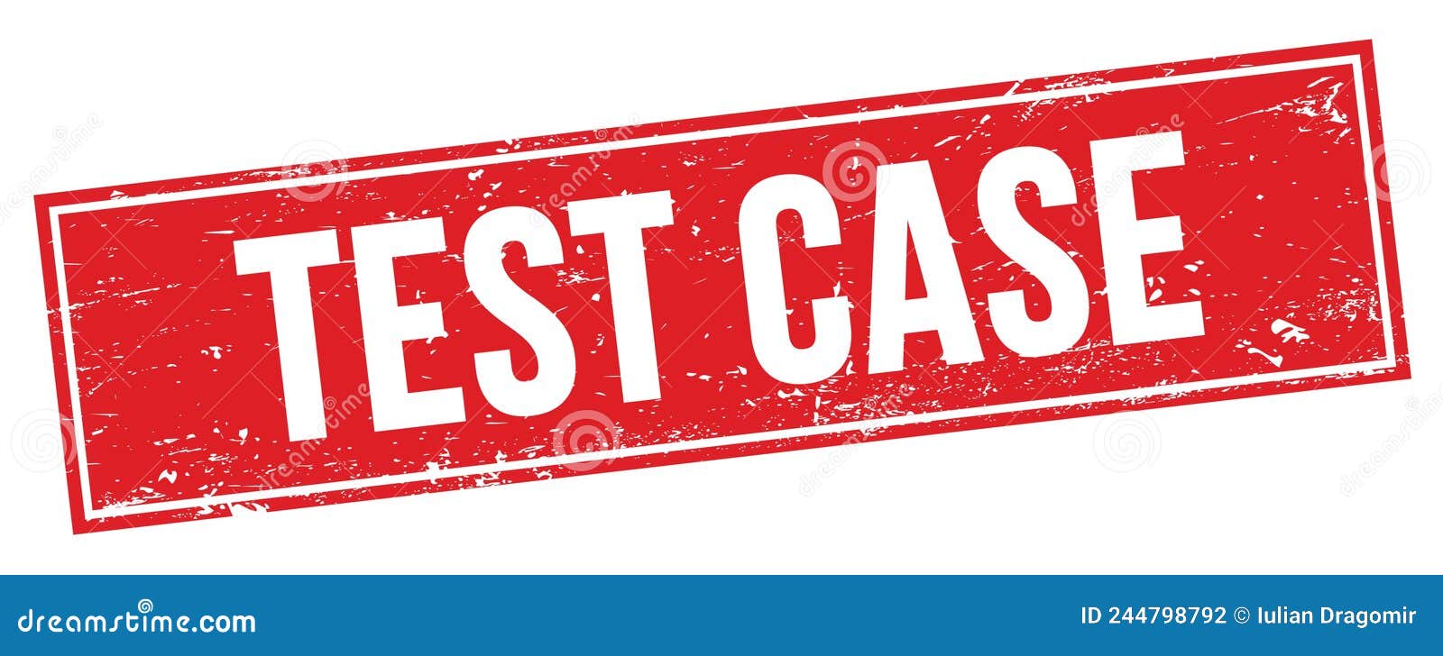 TEST CASE Text on Red Grungy Rectangle Stamp Stock Illustration ...