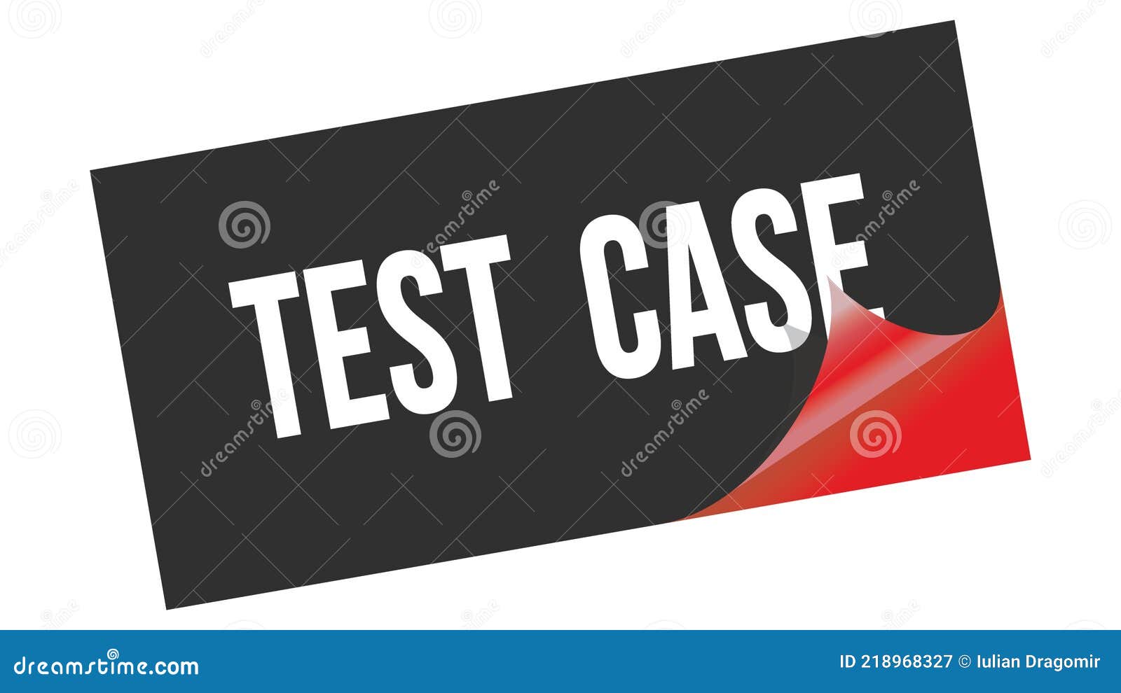 TEST CASE Text on Black Red Sticker Stamp Stock Illustration ...