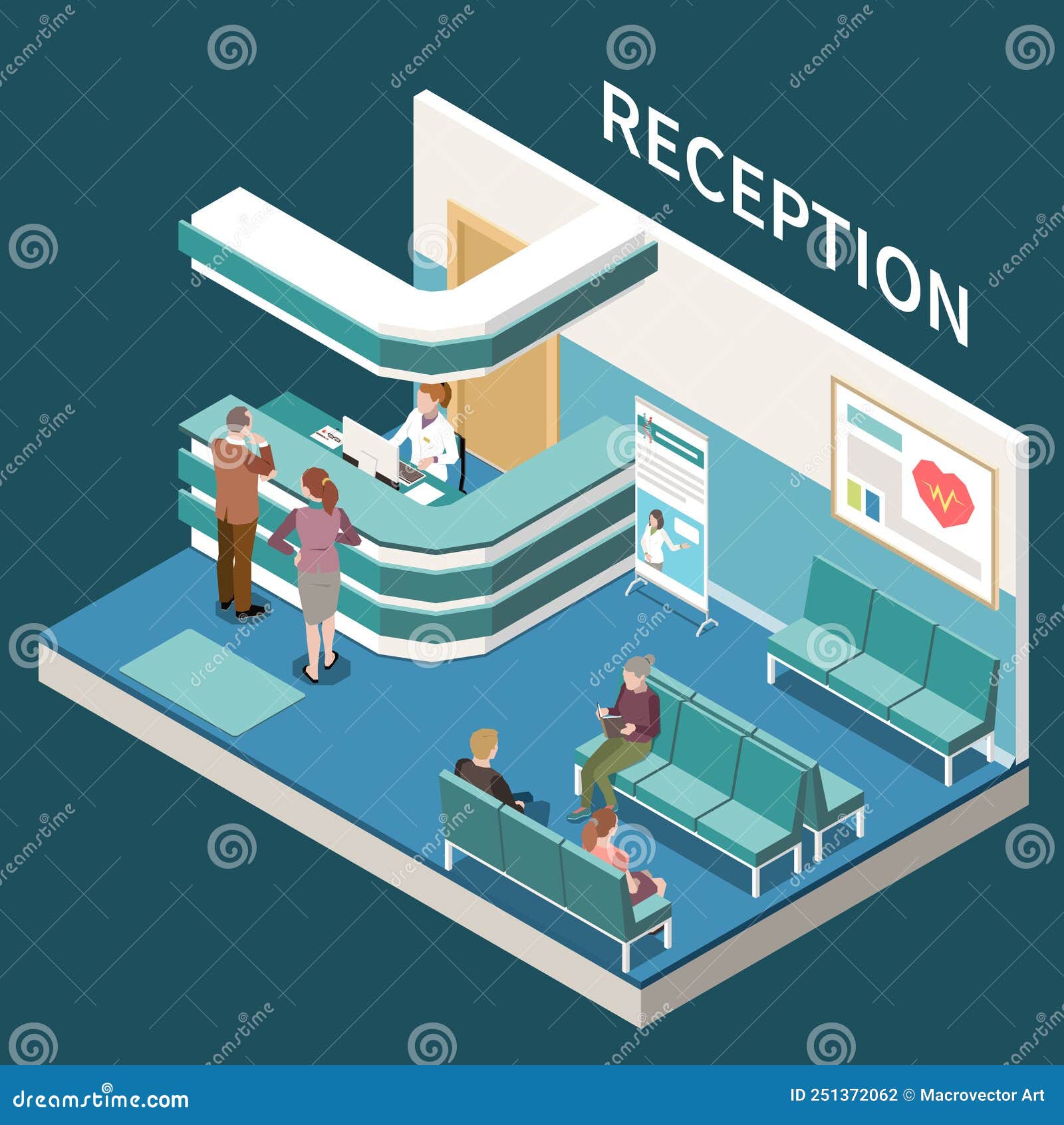 Test Clinic Reception Composition Stock Vector - Illustration of ...