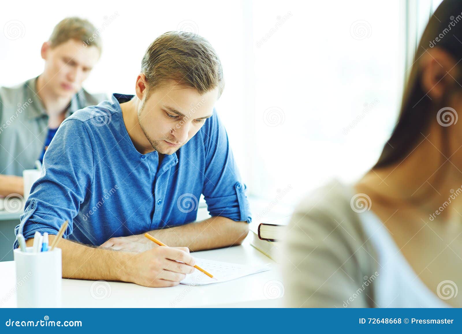 Test in college stock photo. Image of student, teenager - 72648668