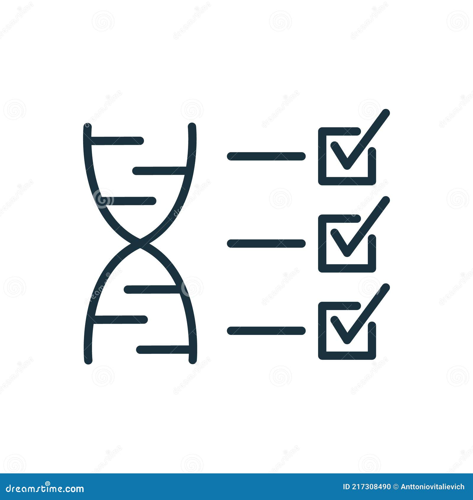 Test DNA Line Icon. Analysis and Check of Genetic Code. Genetics ...