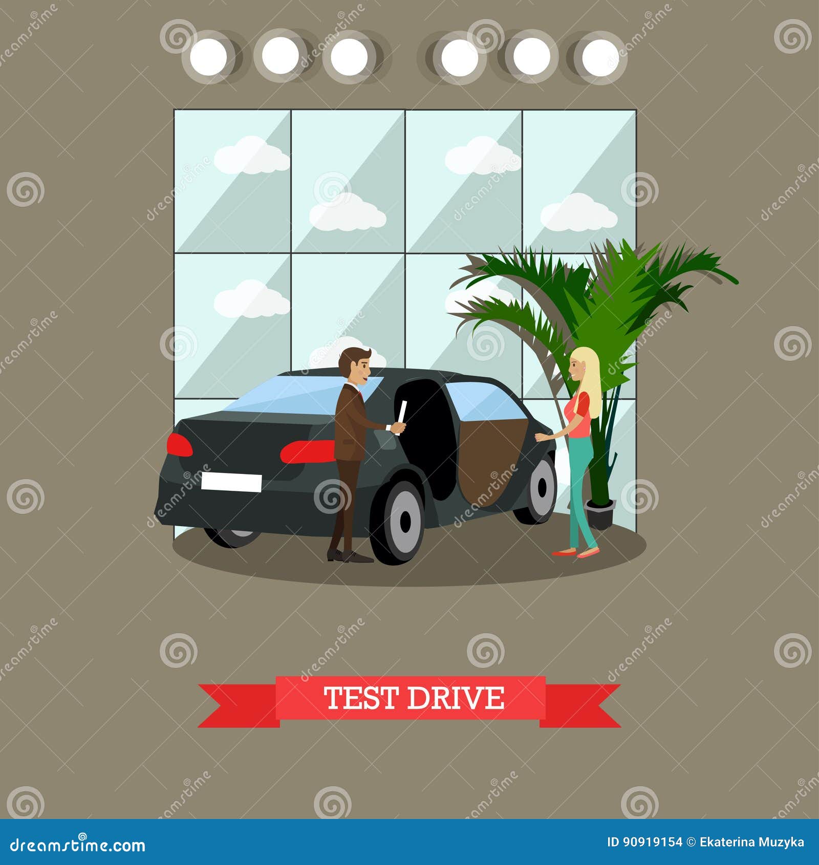 Test Drive Concept Vector Illustration in Flat Style Stock Vector ...
