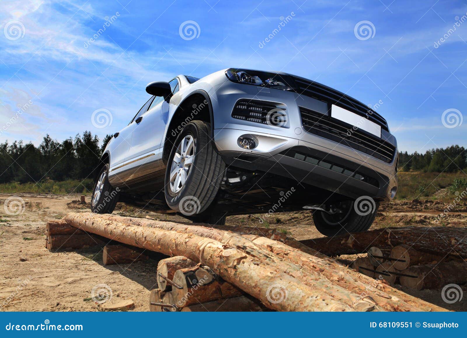 Test-drive of SUV stock image. Image of hedge, jump, impediment - 68109551