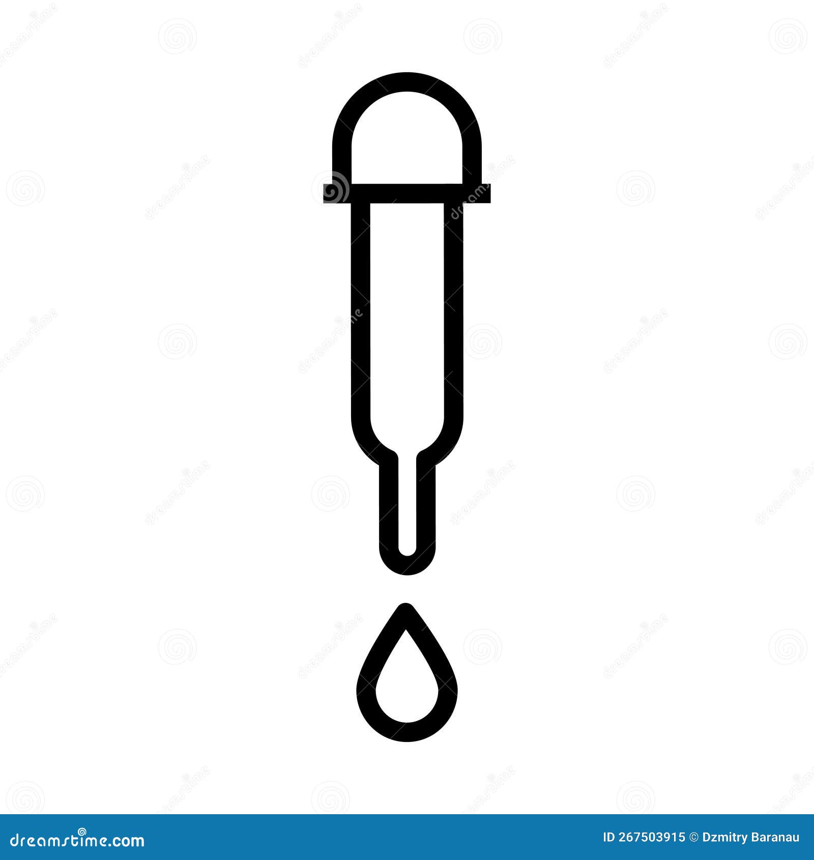Test Drop Icon Line Isolated on White Background. Black Flat Thin Icon ...