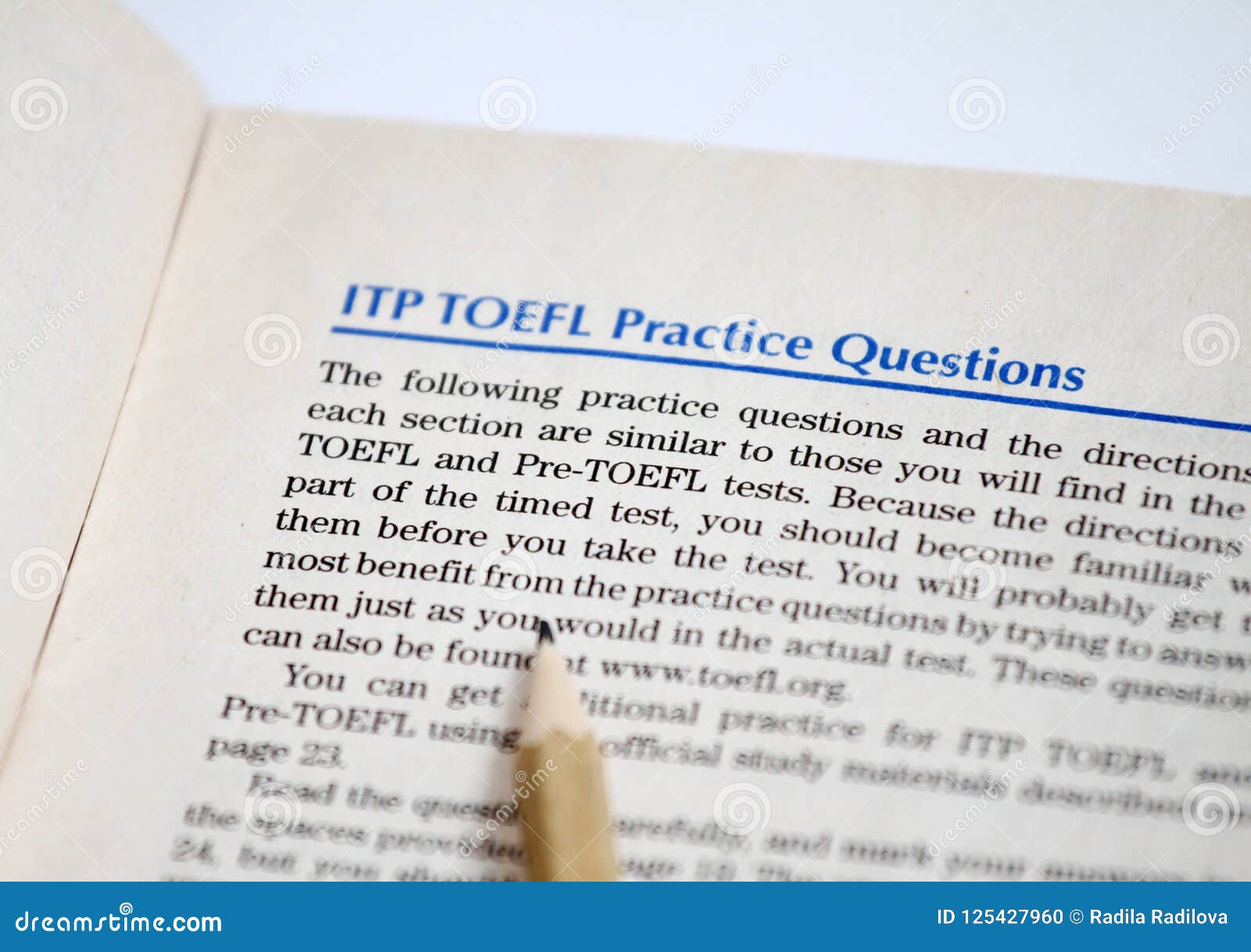 Test Of English As A Foreign Language, TOEFL Test Sheets. TOEFL Exam ...