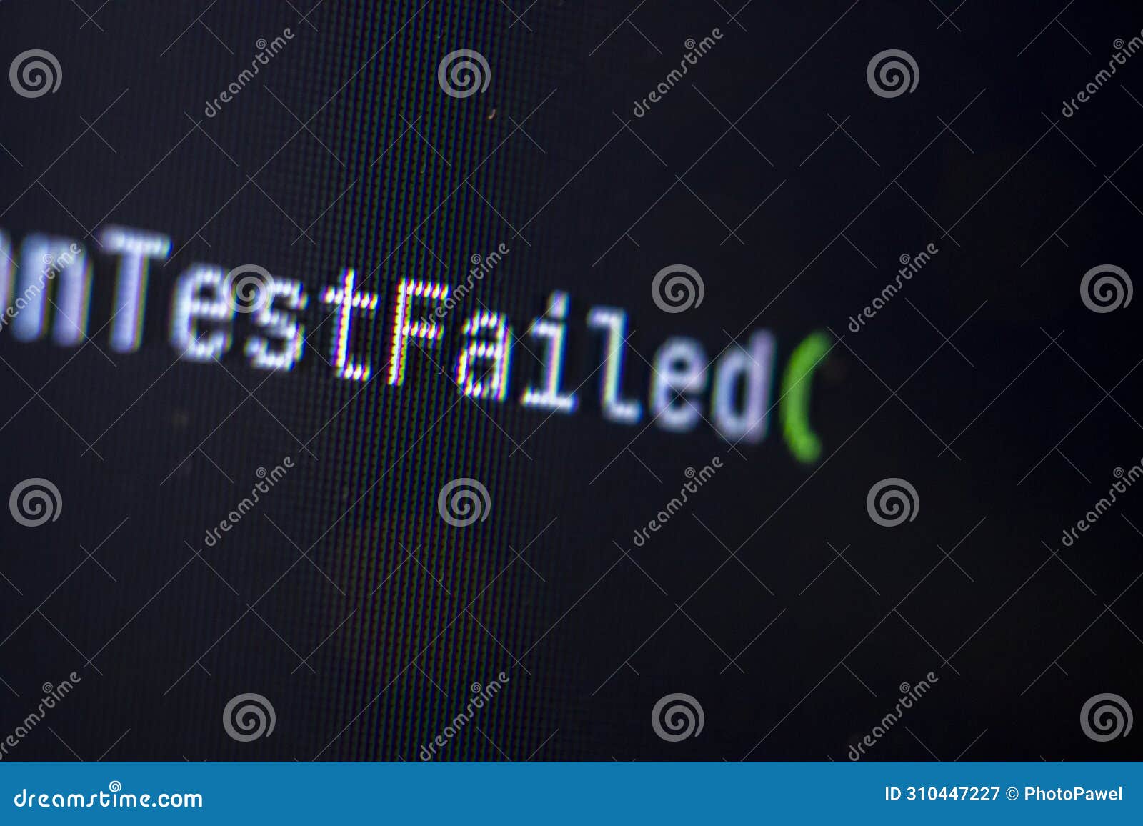 Test Failed Inscription on Programming Computer. QA Concept Stock ...