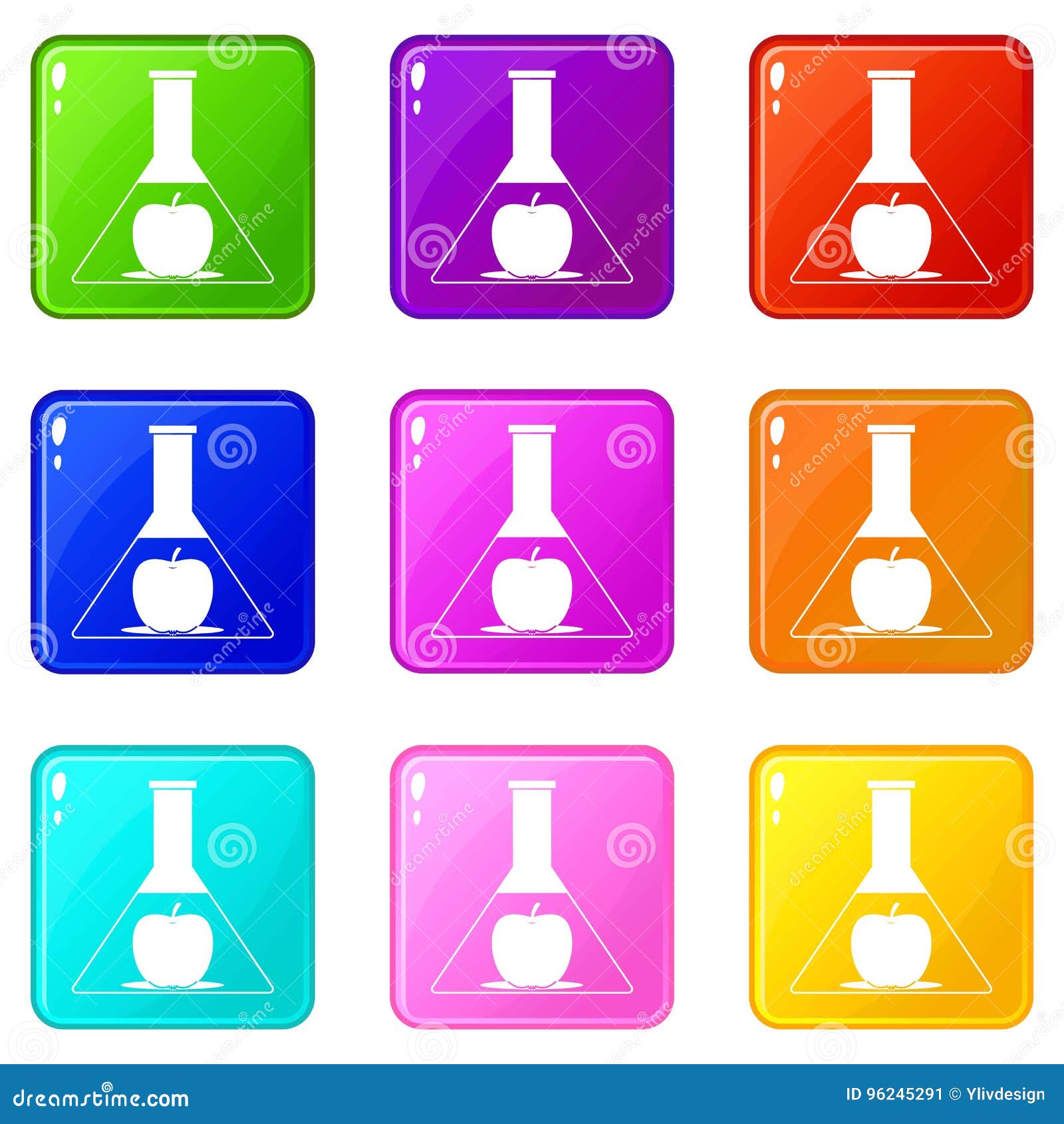 Test Flask with Apple Icons 9 Set Stock Vector - Illustration of ...