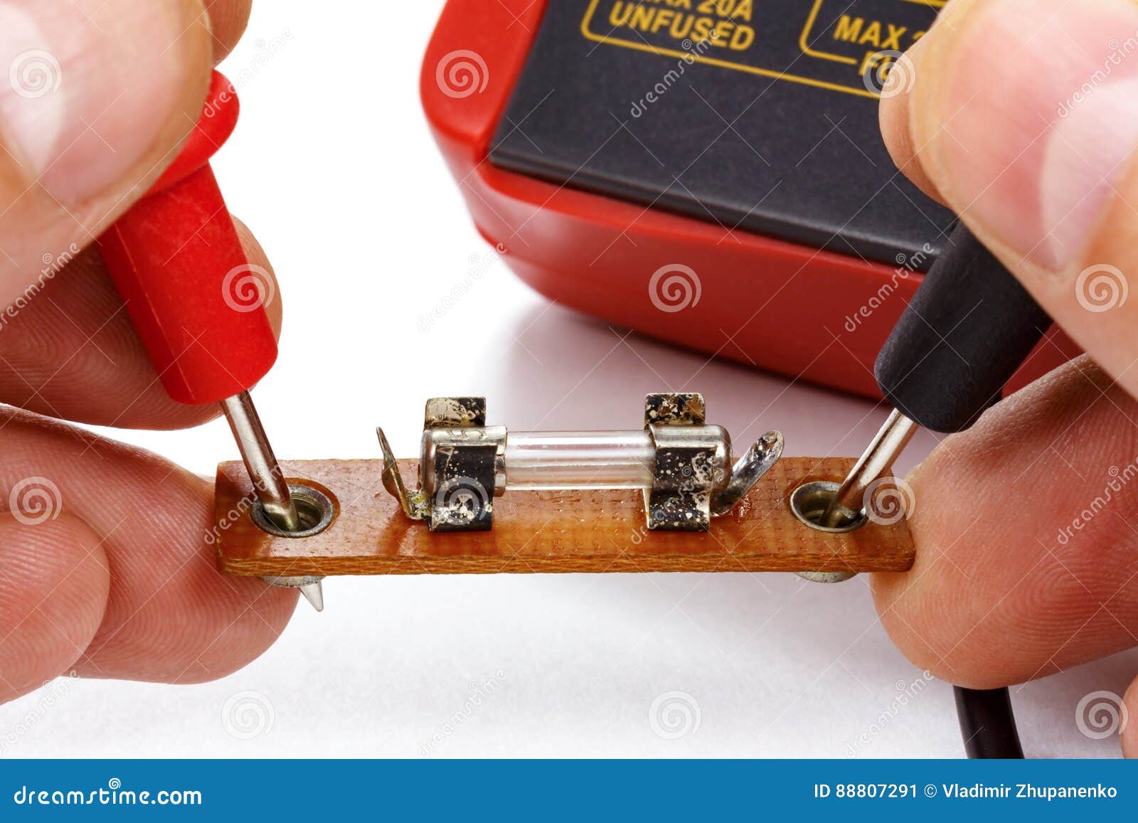 Test the Fuse with a Multimeter on a White Background Stock Image ...