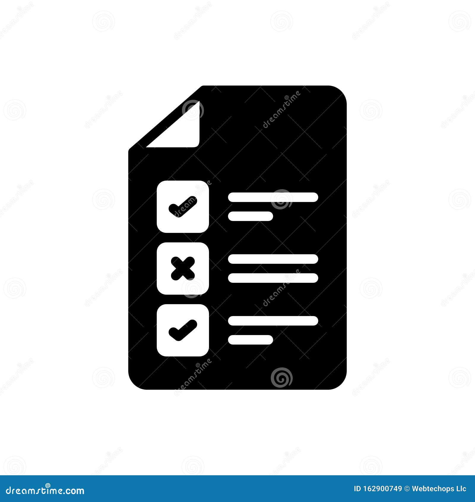 Black Solid Icon for Test, Approval and Evaluation Stock Vector ...