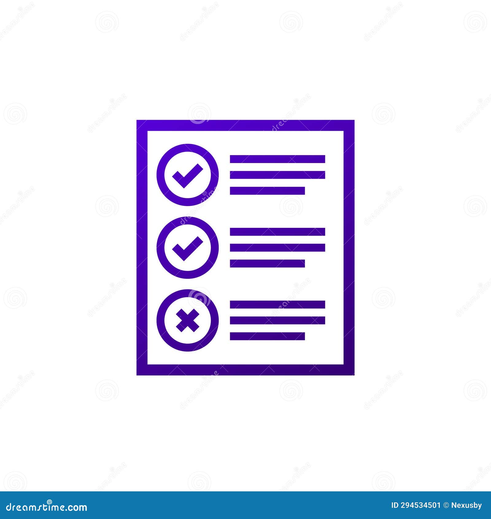 Test icon on white, vector stock vector. Illustration of answer - 294534501
