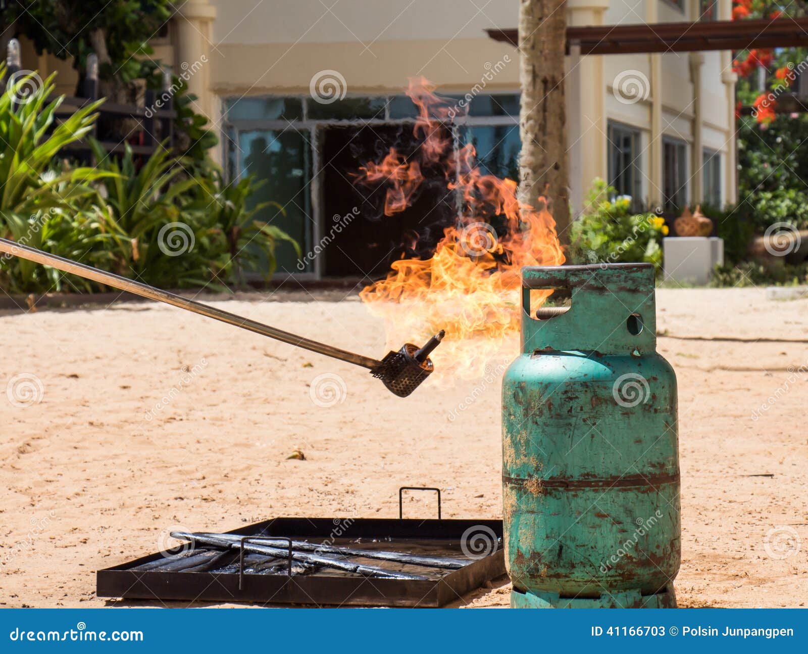 Test ignited a gas tank stock image. Image of fluid, green - 41166703