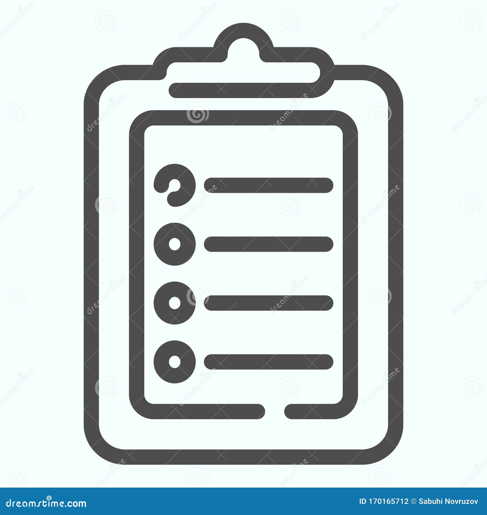 Test Line Icon. Document with Pointers Vector Illustration Isolated on ...