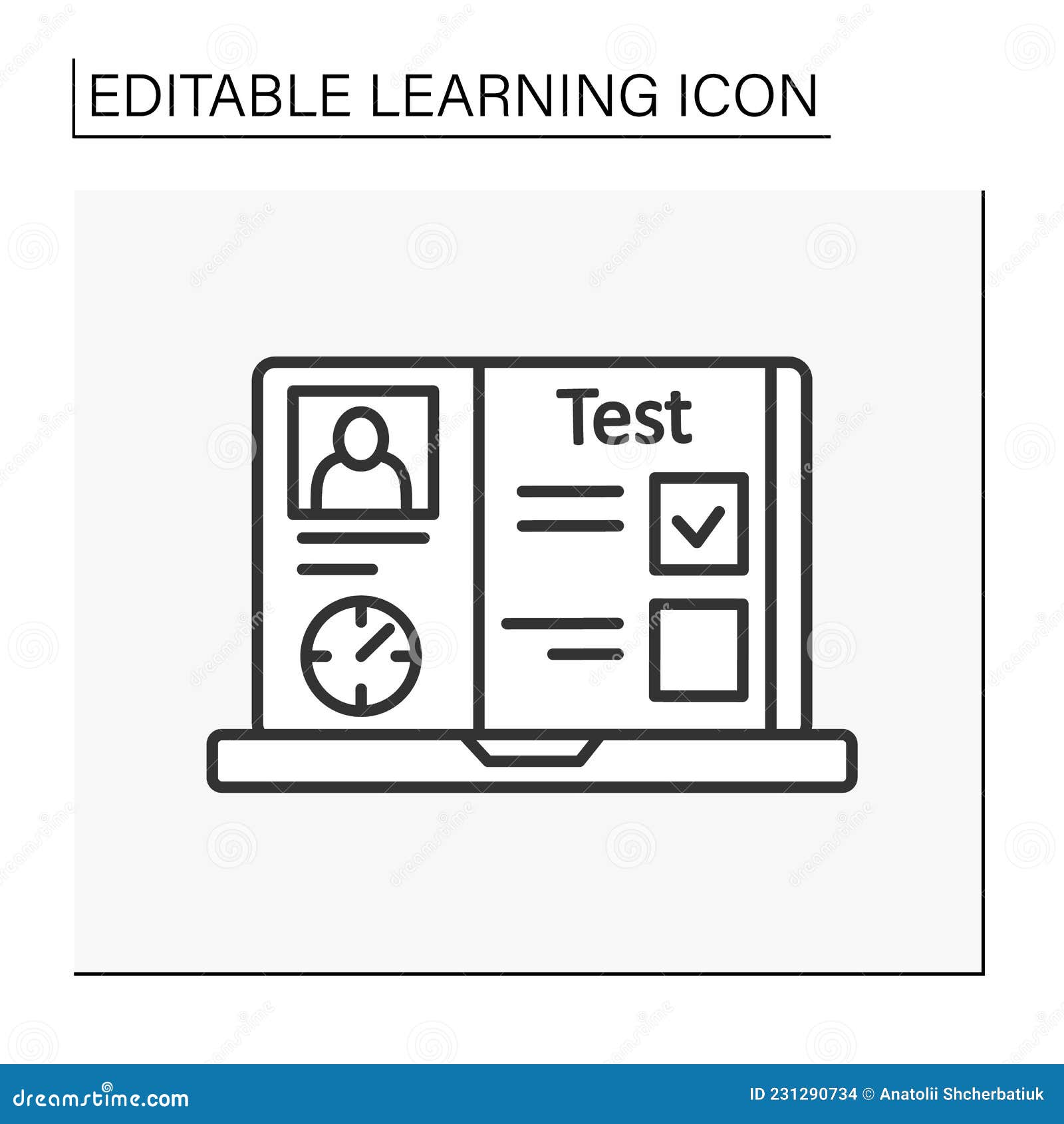 Test line icon stock vector. Illustration of study, education - 231290734