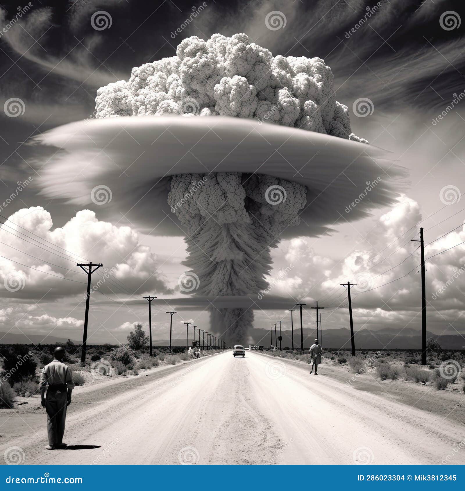 Test and Nuclear Explosion Test. Stock Illustration - Illustration of ...