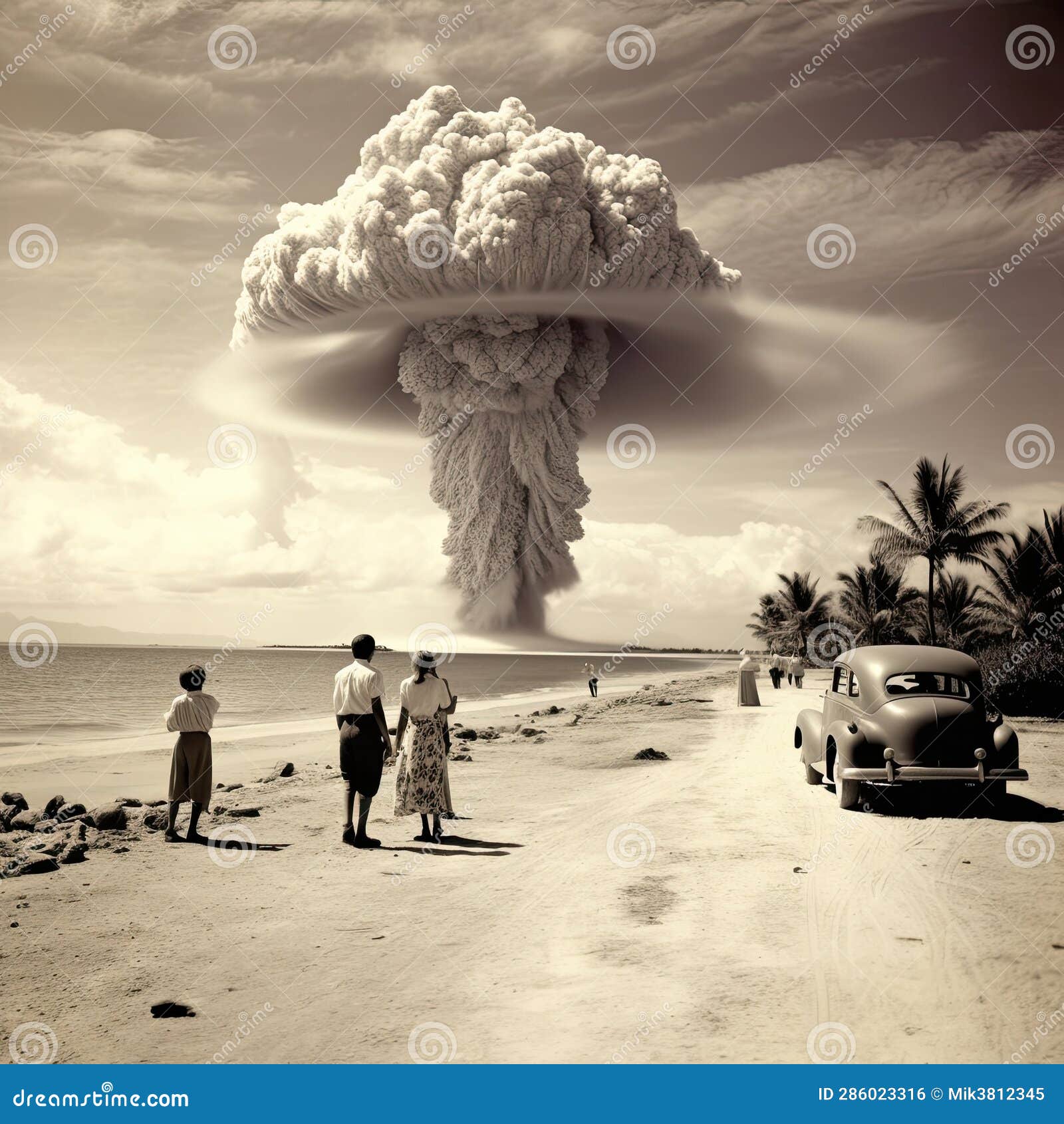Test and Nuclear Explosion Test. Stock Illustration - Illustration of ...