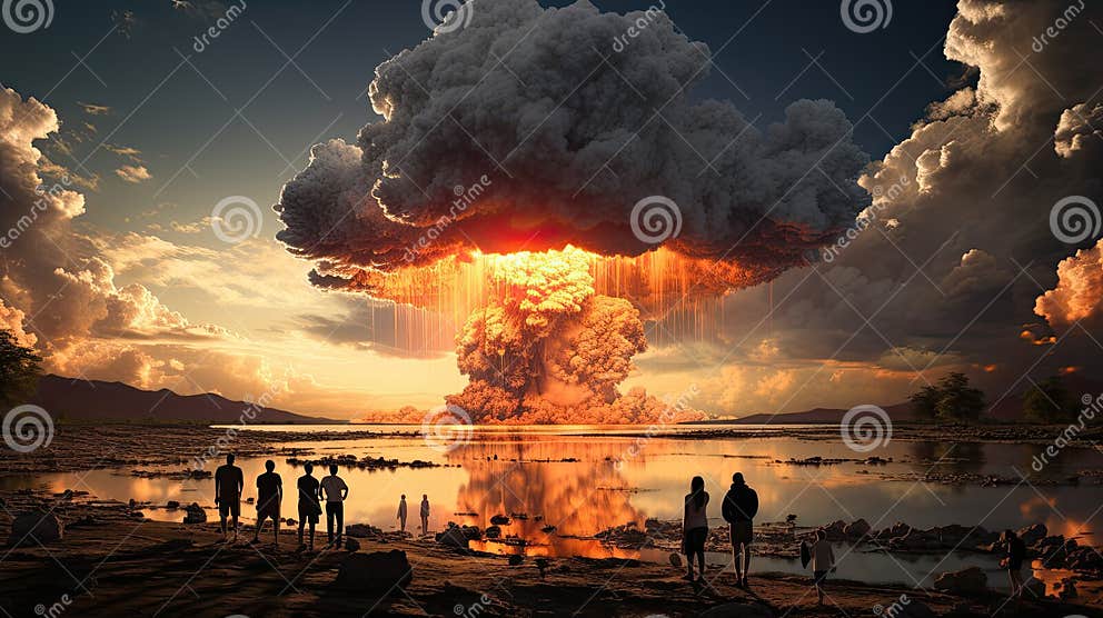 Test and Nuclear Explosion Test. Stock Illustration - Illustration of ...