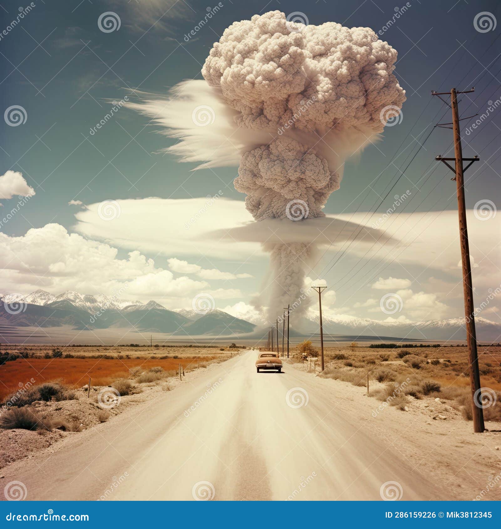 Test and Nuclear Explosion Test. Stock Illustration - Illustration of ...