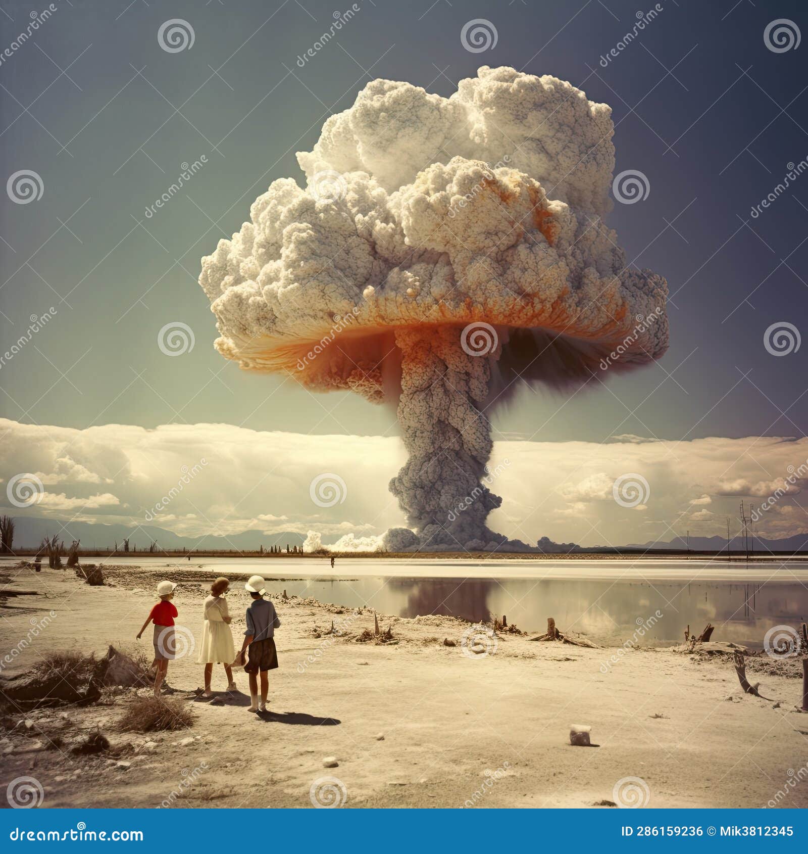 Test and Nuclear Explosion Test. Stock Illustration - Illustration of ...
