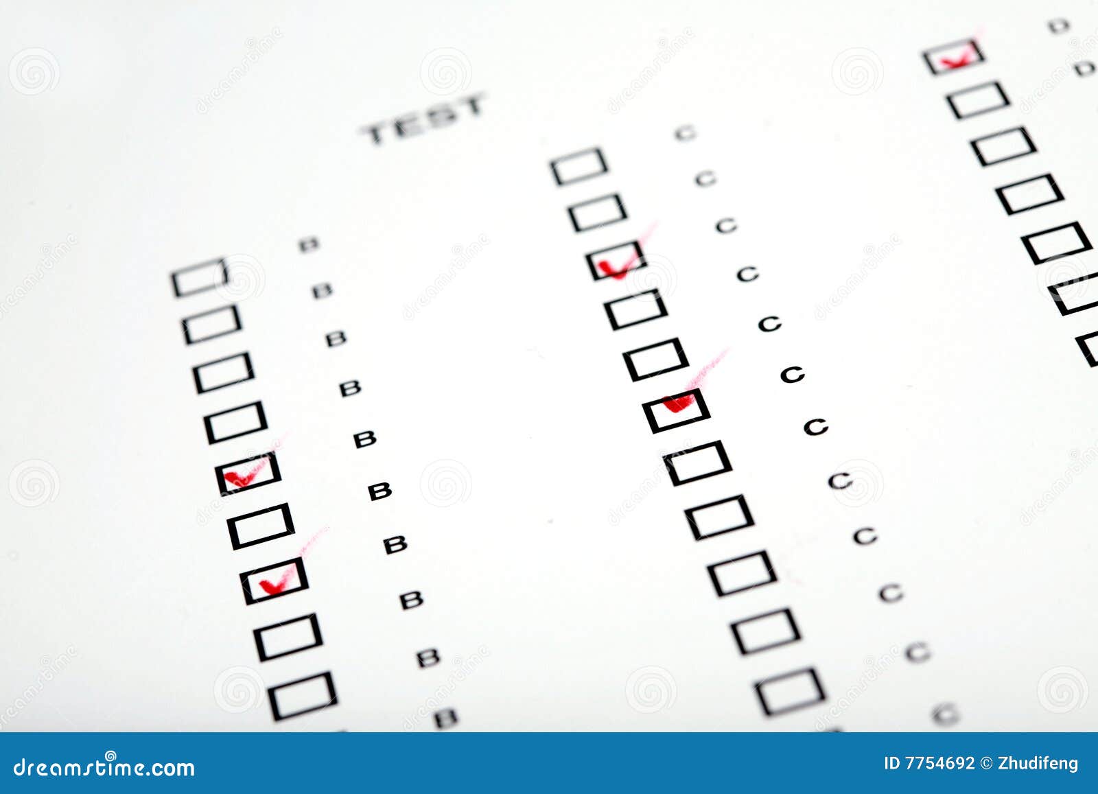 Test paper stock photo. Image of questions, school, choice - 7754692