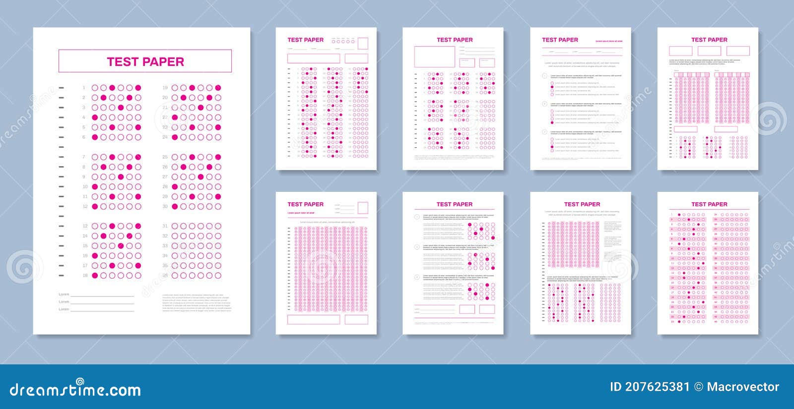 Test Paper Answers Set stock illustration. Illustration of choice ...
