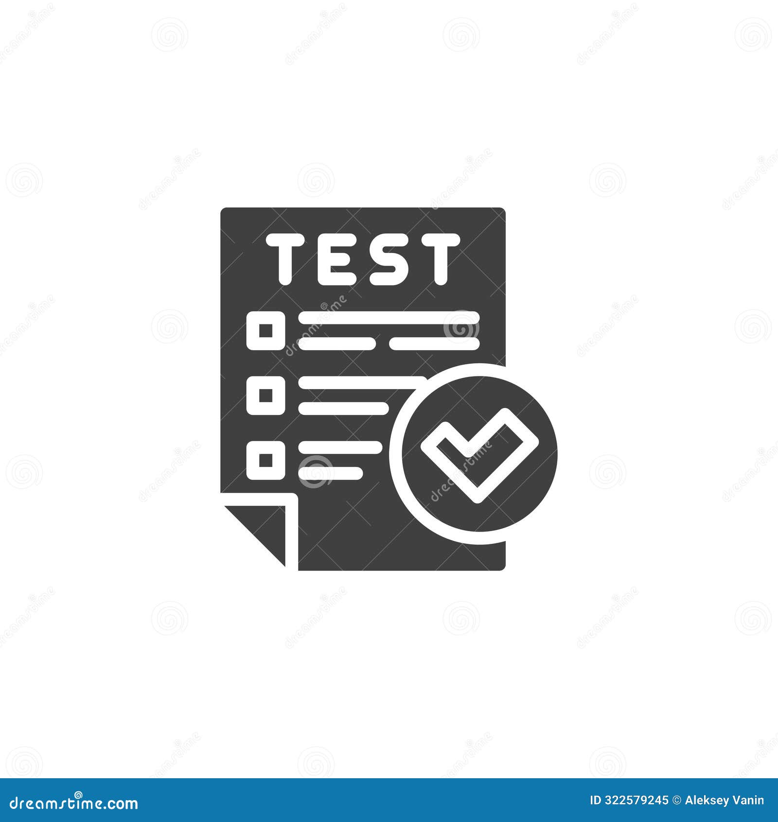 Test Paper with a Checkmark Vector Icon Stock Vector - Illustration of ...