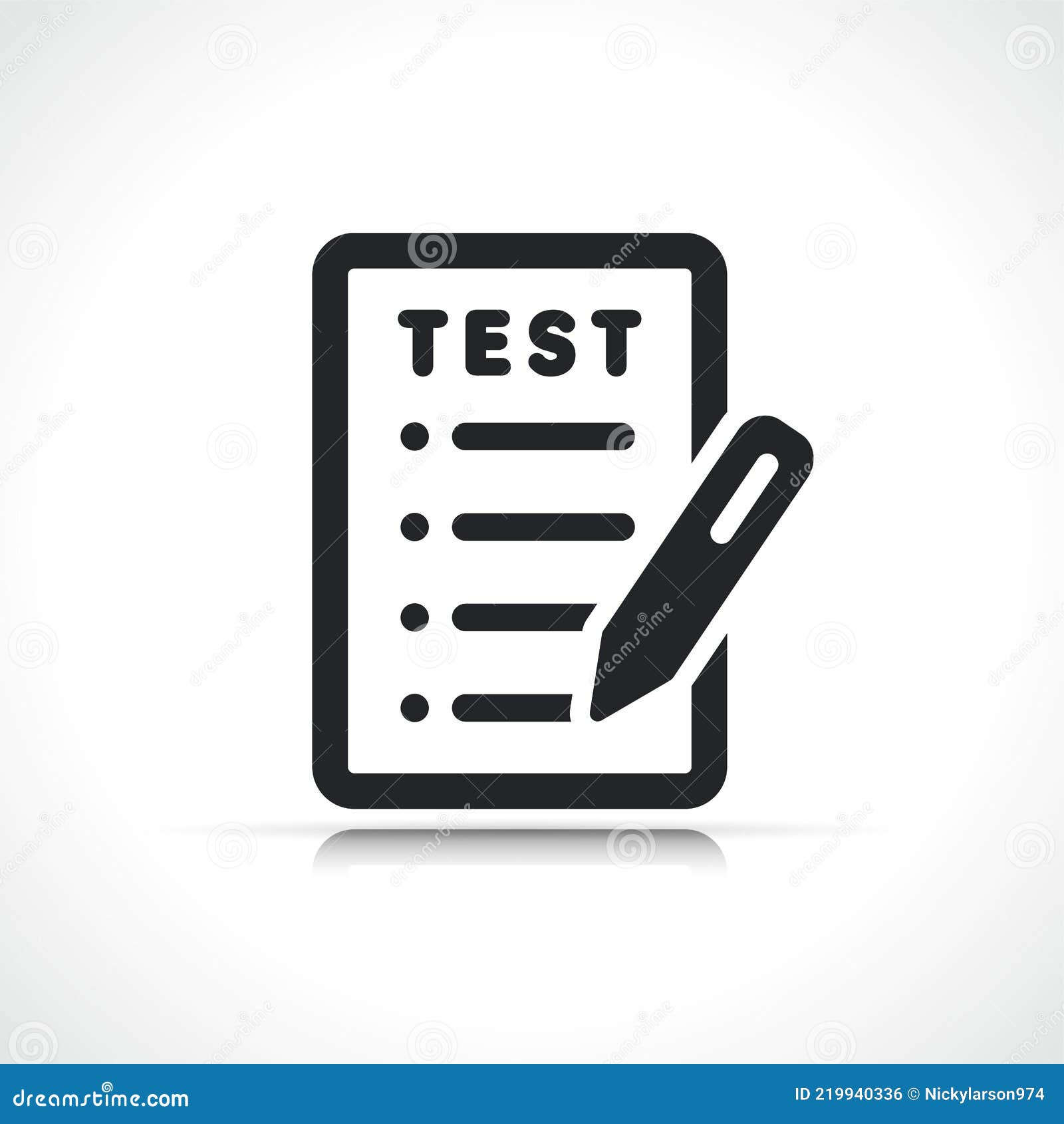 Test Paper List And Stopwatch Icon Vector | CartoonDealer.com #103169590