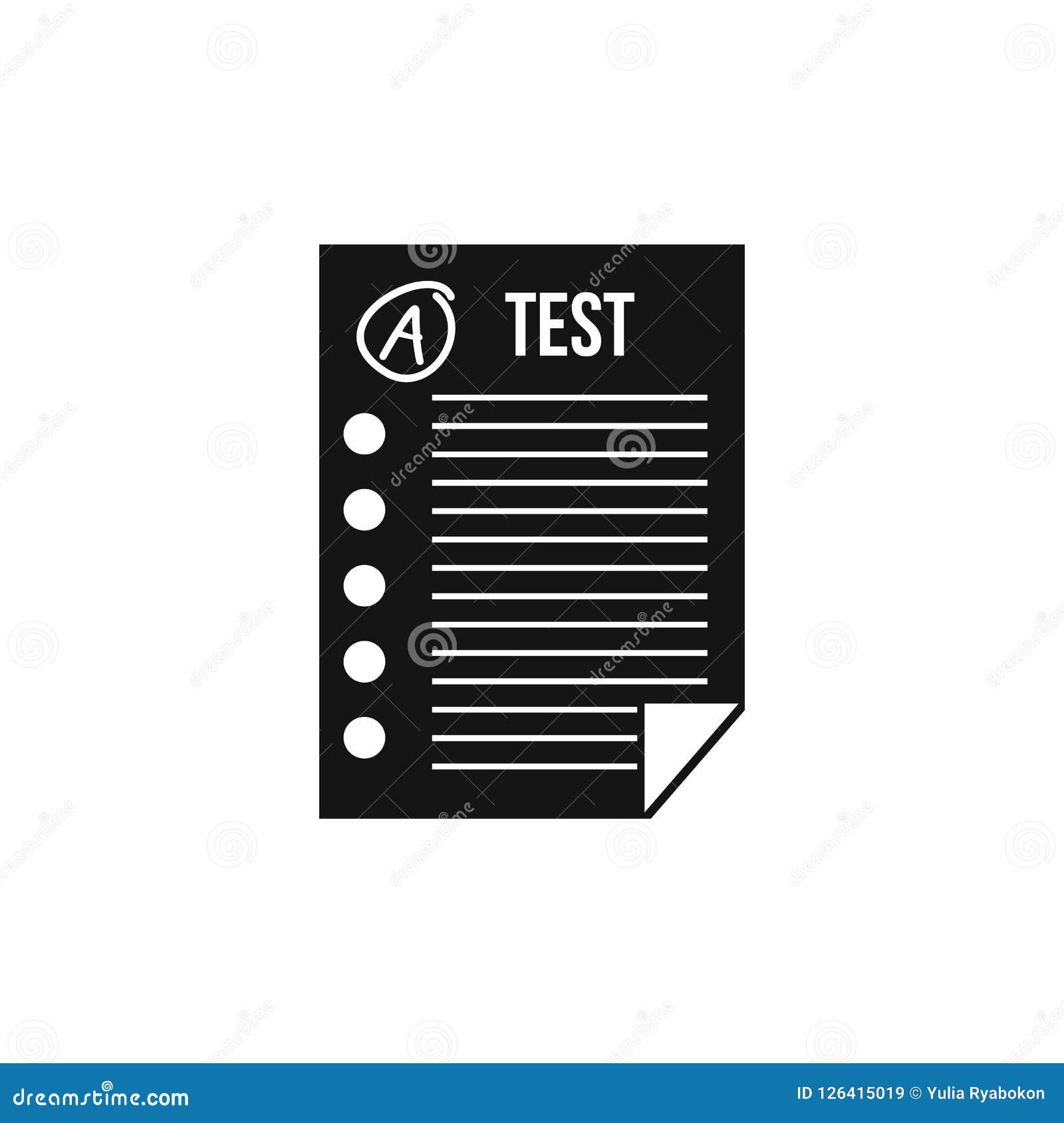 Test Paper Icon, Simple Style Stock Illustration - Illustration of ...