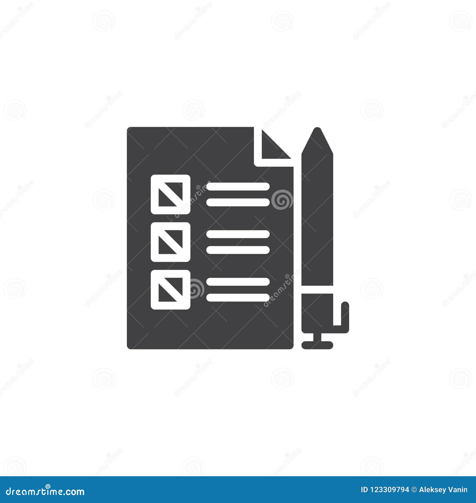 Test Paper and Pen Vector Icon Stock Vector - Illustration of exam ...