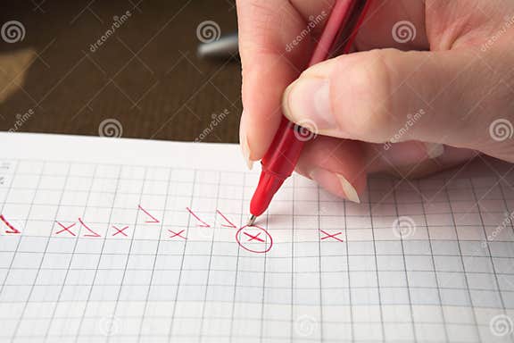 Test paper with red pen stock photo. Image of cross, mathematics - 3017648