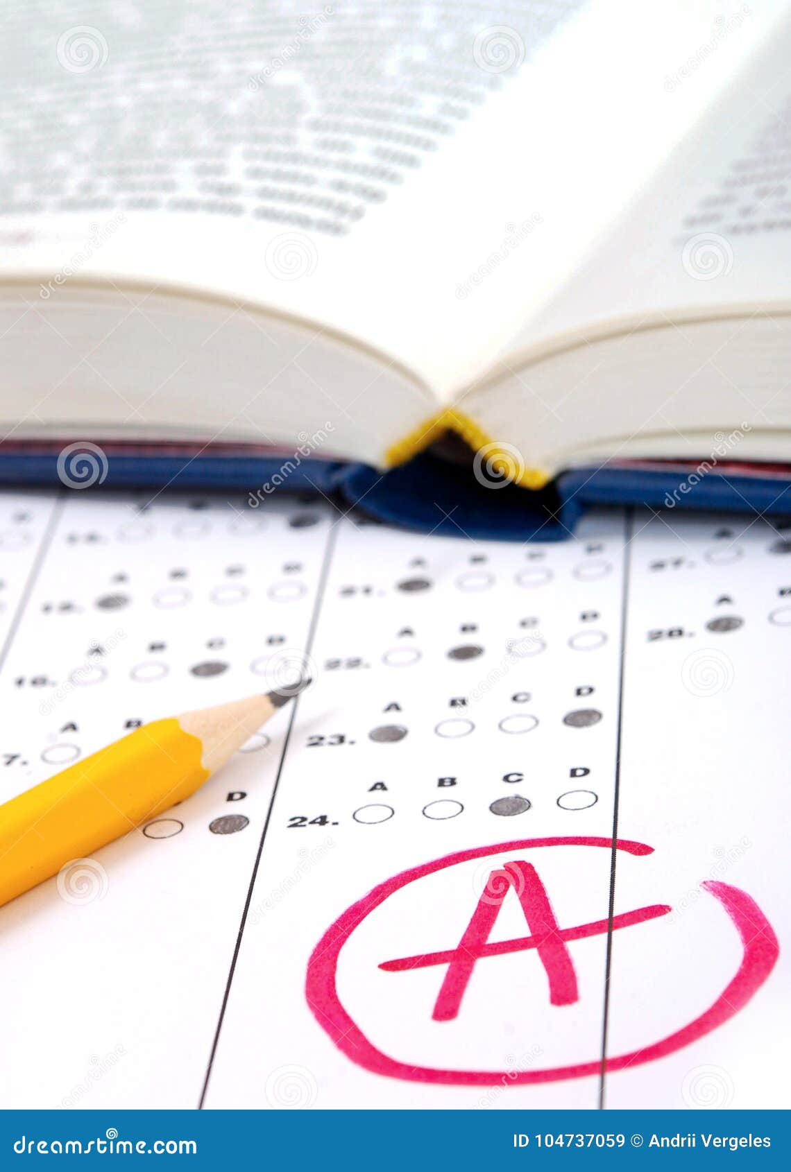 Test Paper with Result. School and Education. Stock Image - Image of ...