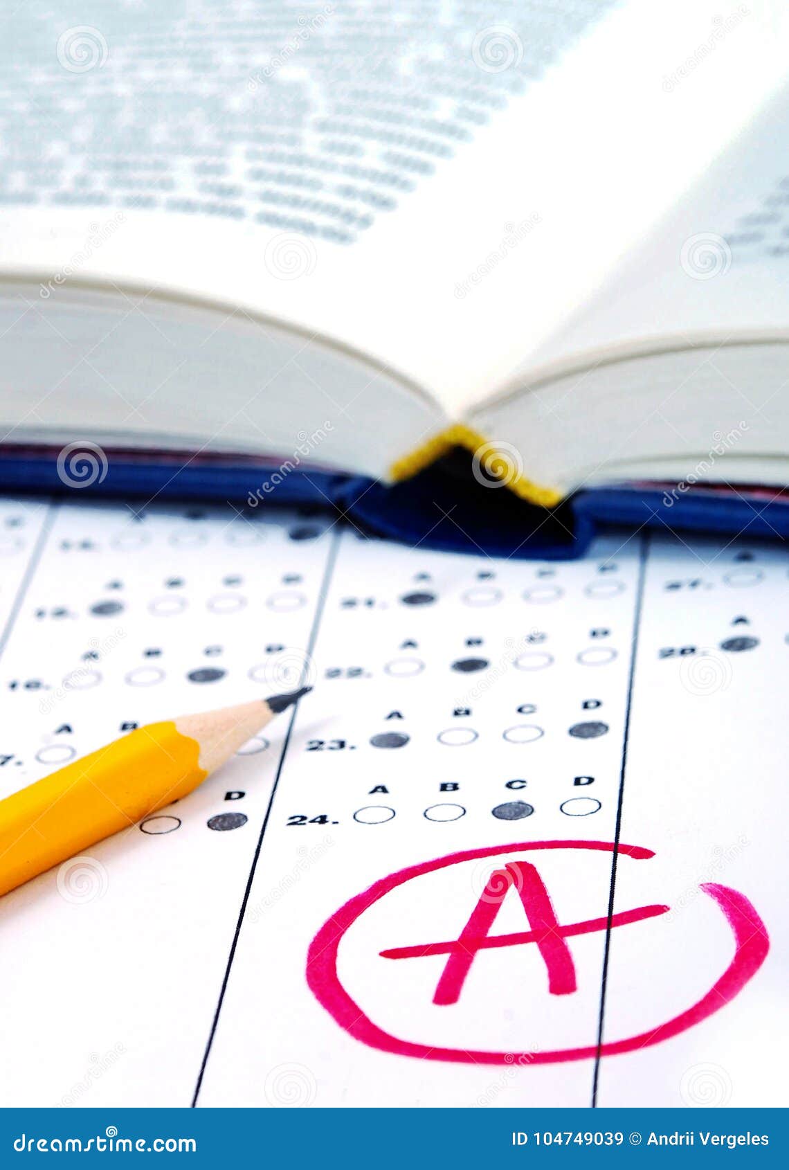 Test Paper with Result. School and Education. Stock Image - Image of ...