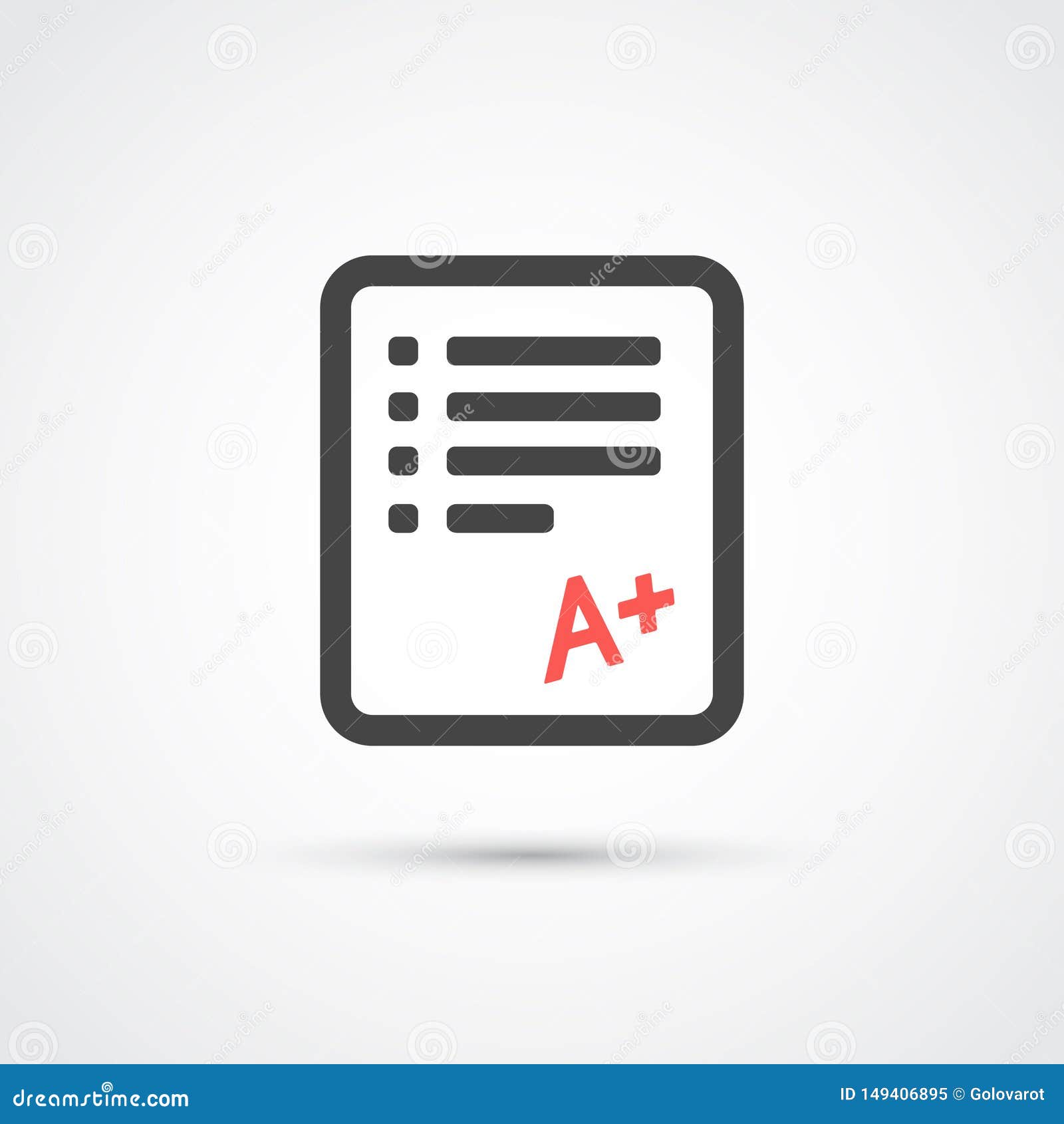 Test Paper Trendy Flat Icon. Vector Stock Illustration - Illustration ...