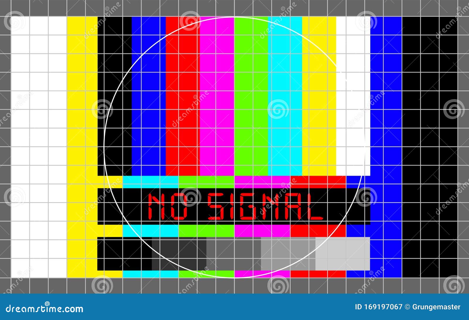 Test Pattern Screen Displaying Message `no Signal` Server Down Website