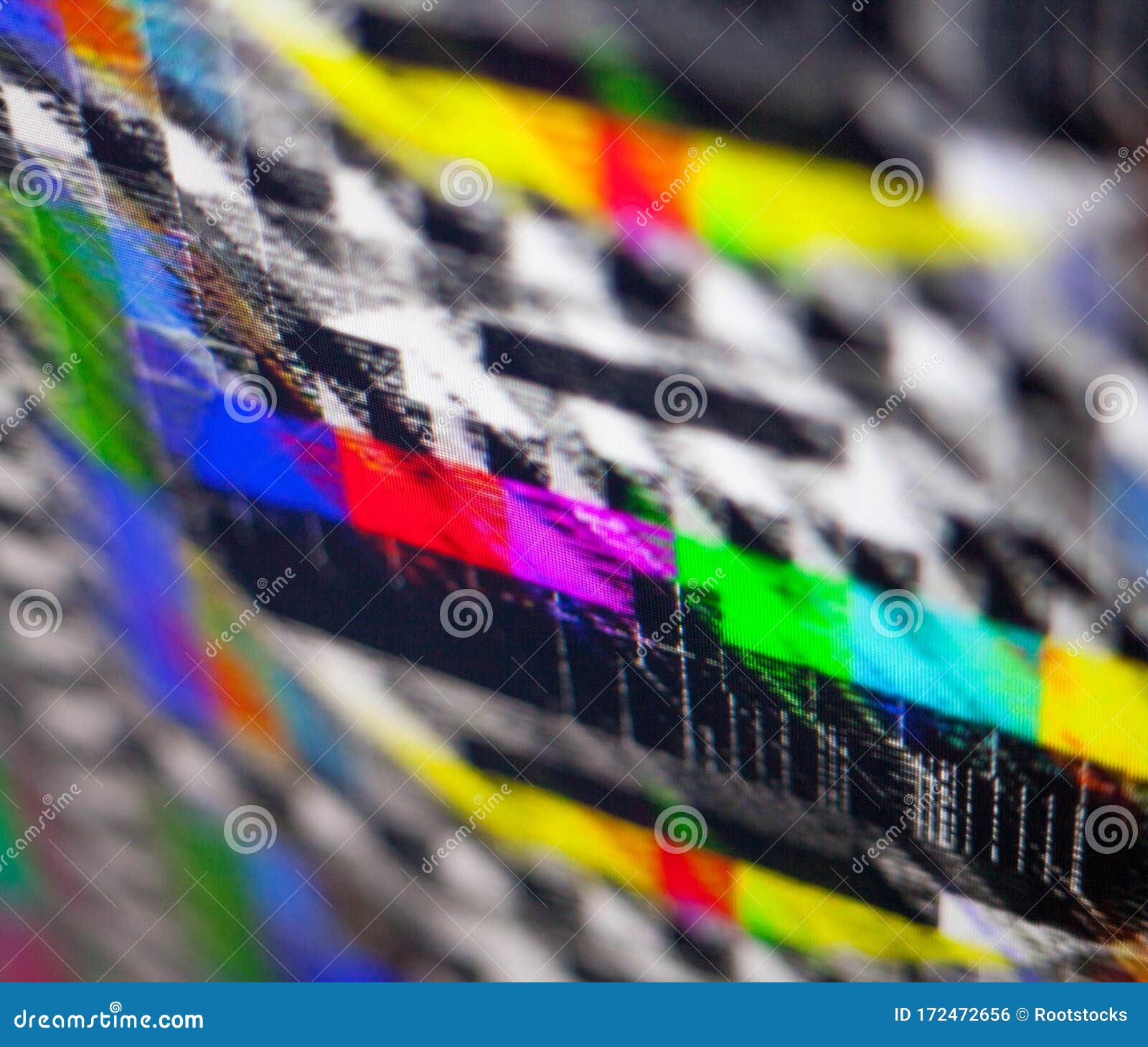 Test Pattern on the Screen. Glitch Stock Photo - Image of game, noise ...