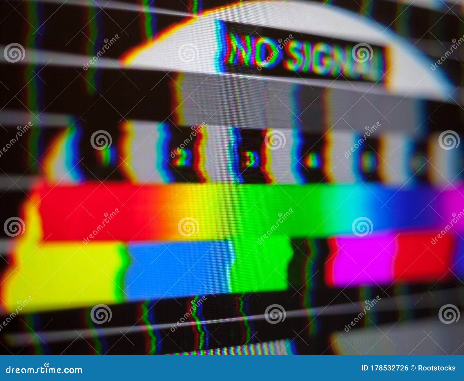 Test Pattern on the Screen. Glitch Stock Photo - Image of antenna ...