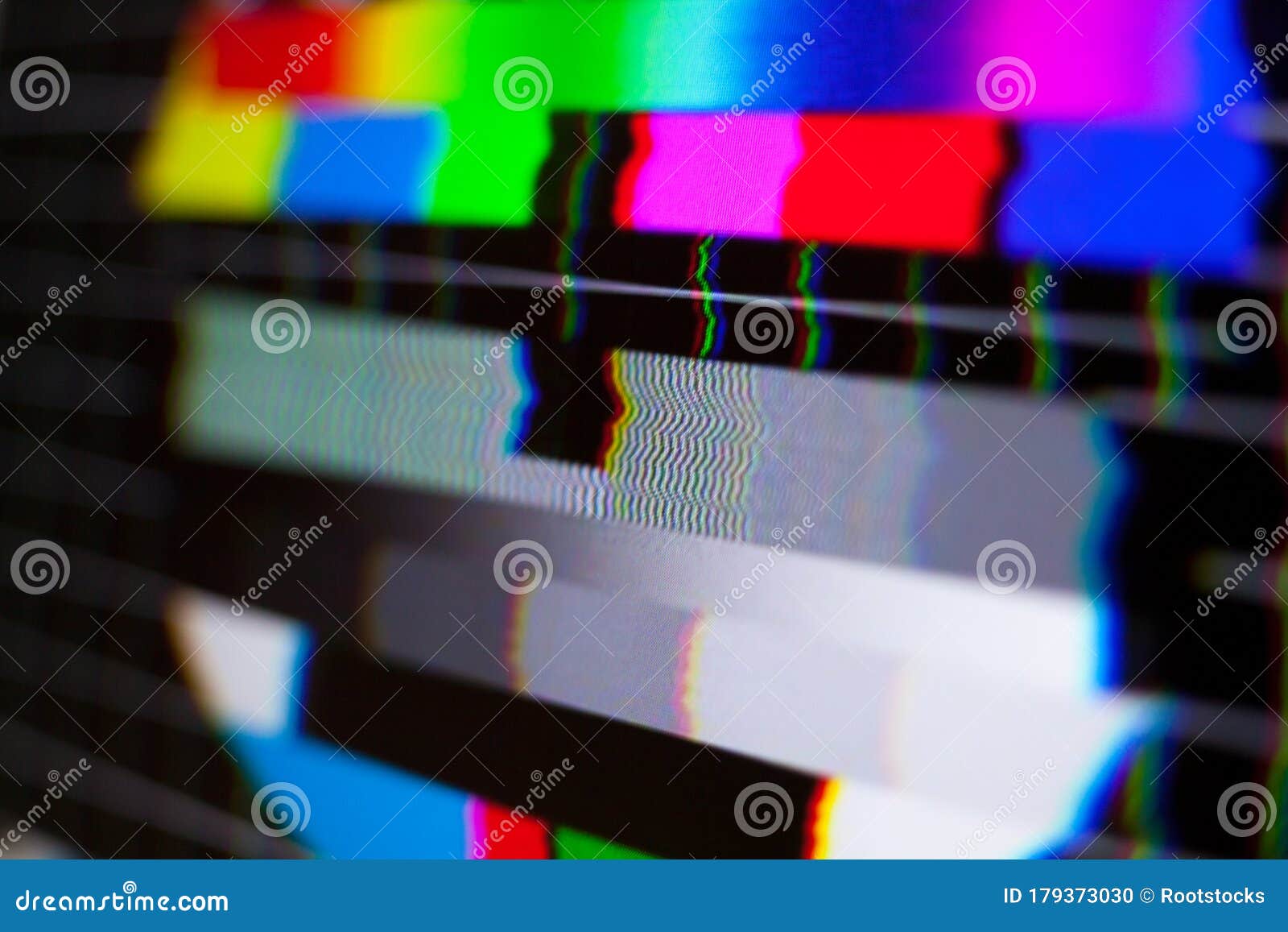 Test Pattern on the Screen. Glitch Stock Photo - Image of monitor ...