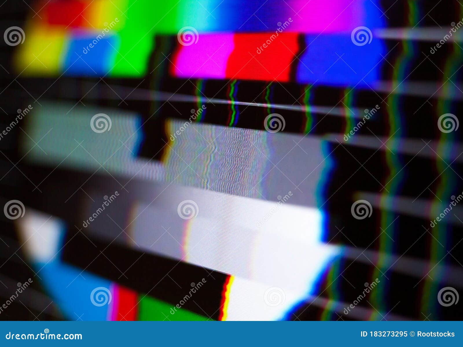 Test Pattern on the Screen. Glitch Stock Image - Image of bars, grain ...