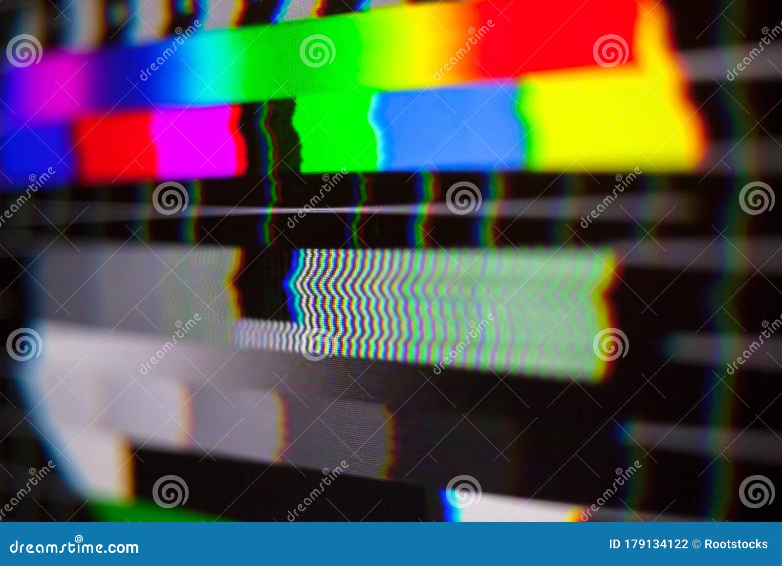 Test Pattern on the Screen. Glitch Stock Photo - Image of distortion ...