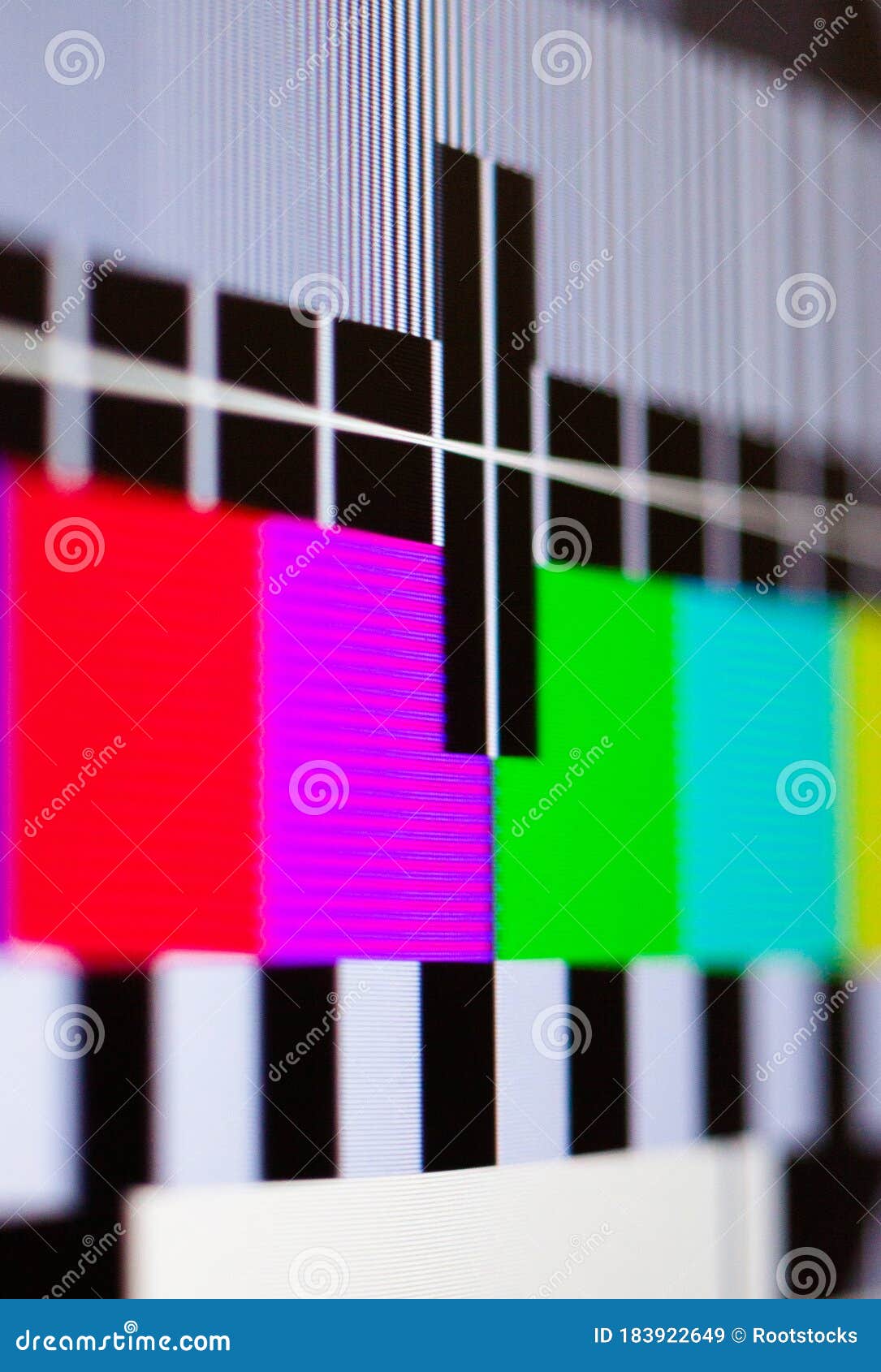 Test pattern on the screen stock image. Image of broadcast - 183922649