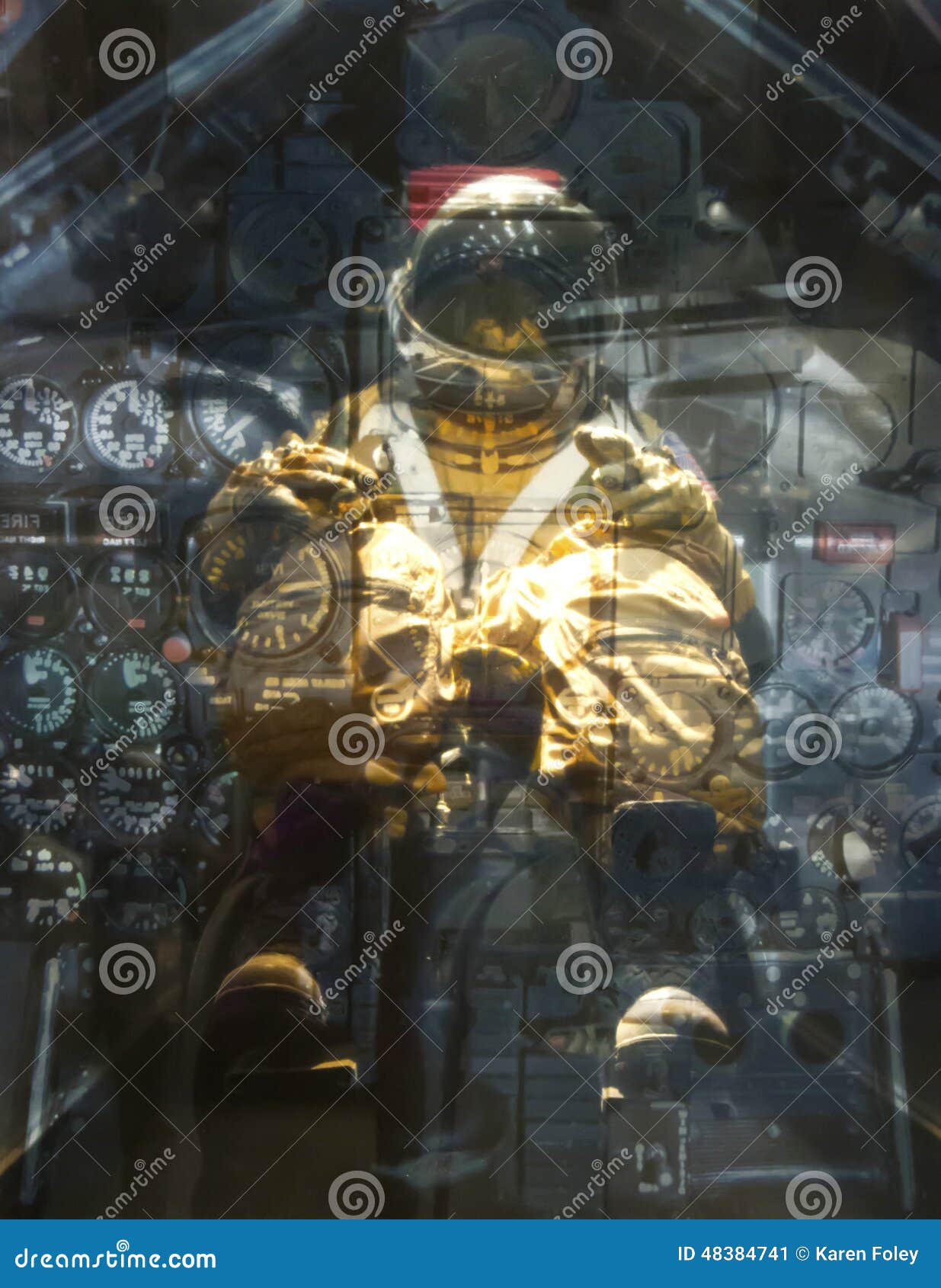 A Test Pilot In A Suit And Helmet Sitting In An Ejection Seat. Testing ...