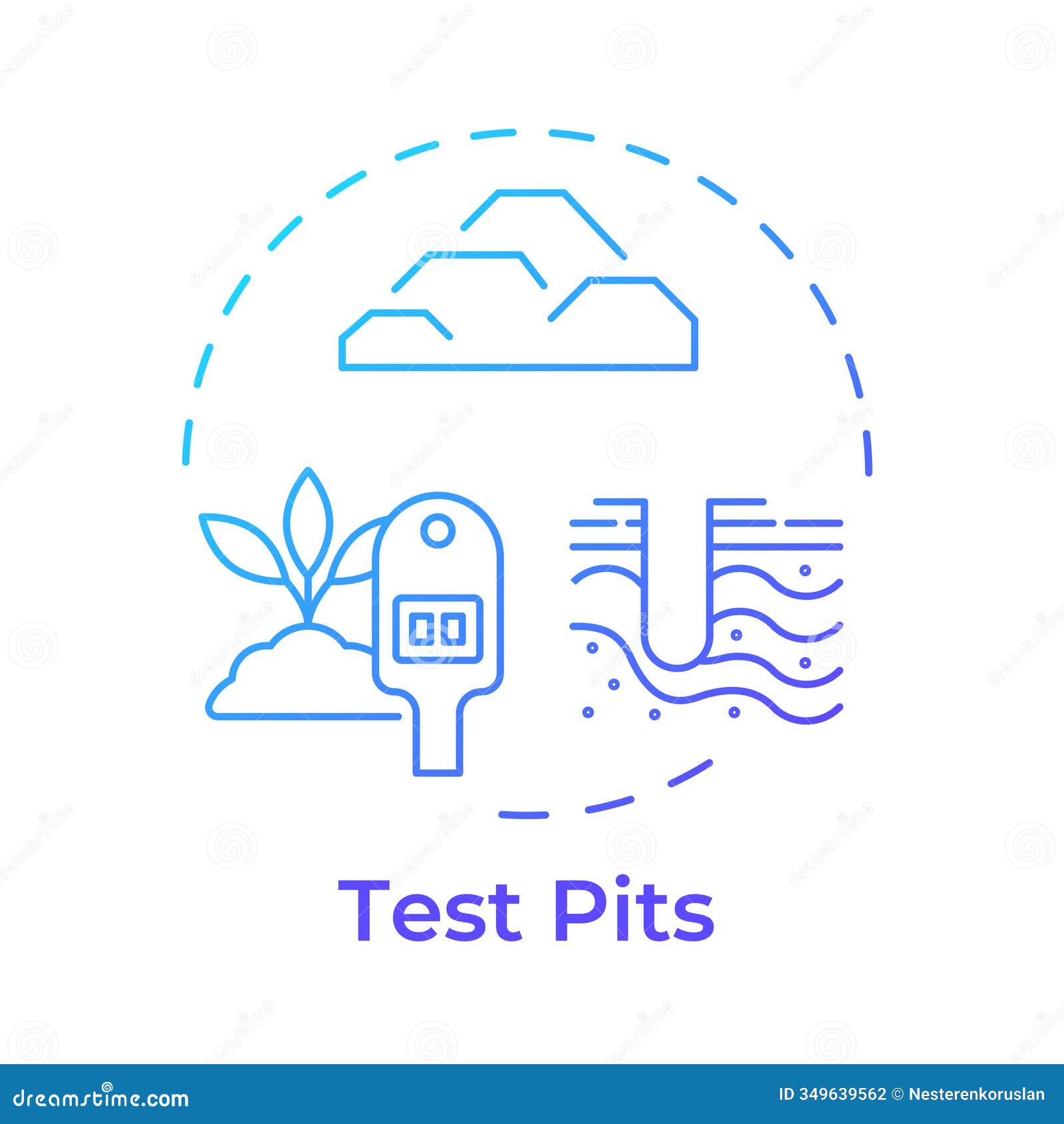 Test Pits Blue Gradient Concept Icon Stock Vector - Illustration of ...