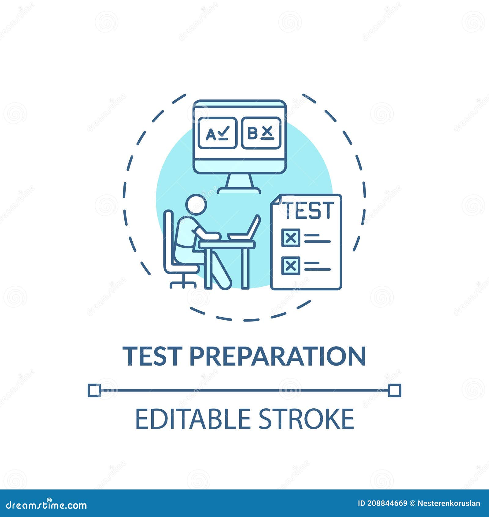 Test Preparation Concept Icon Stock Vector - Illustration of university ...