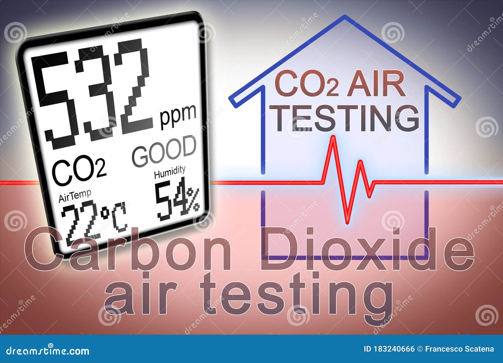 Test on the Presence of Dangerous CO2 in Our Homes - Concept Image with ...