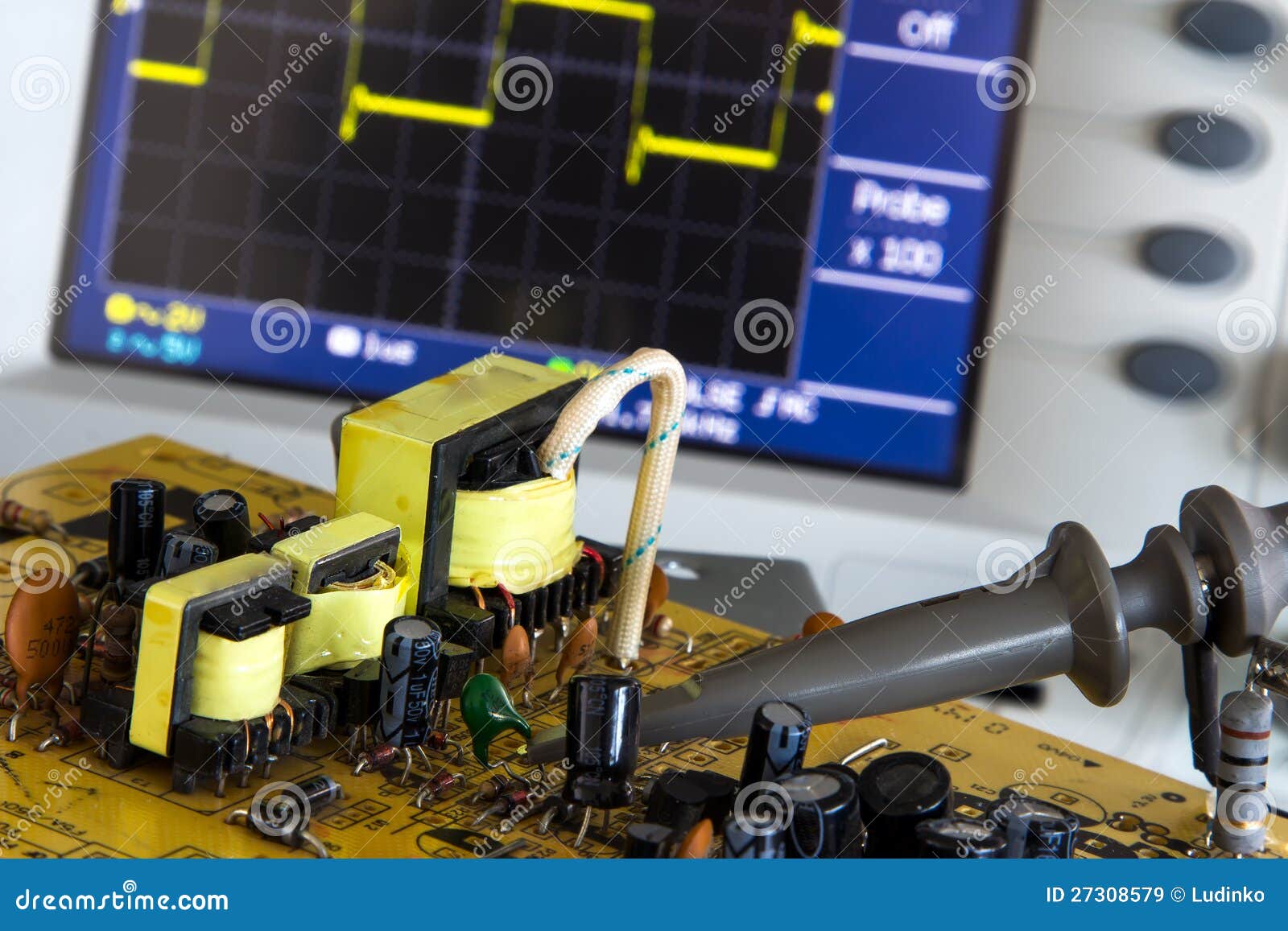 Test Pulse Power and Voltage Waveform Stock Image - Image of ...