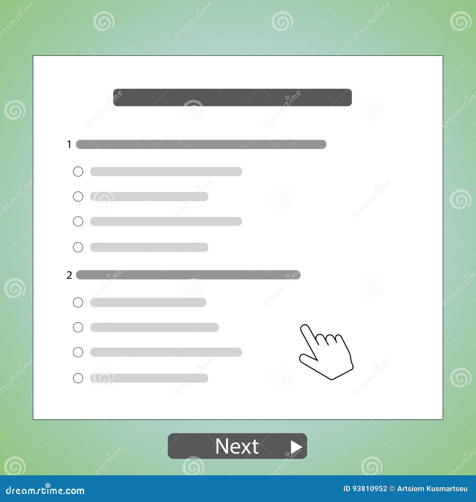 Test or questionnaire form stock vector. Illustration of questionnaire ...