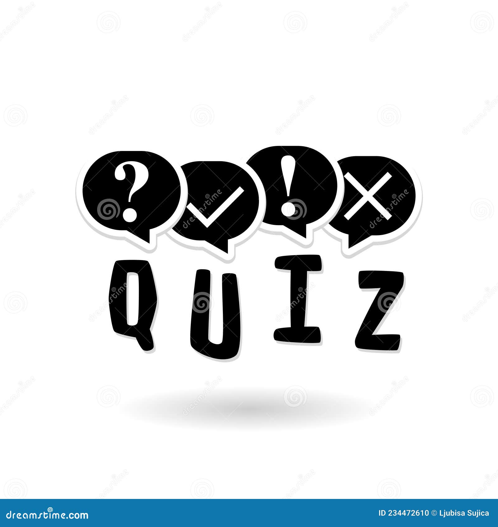 Test Quiz Logo Icon with Shadow Stock Vector - Illustration of icon ...