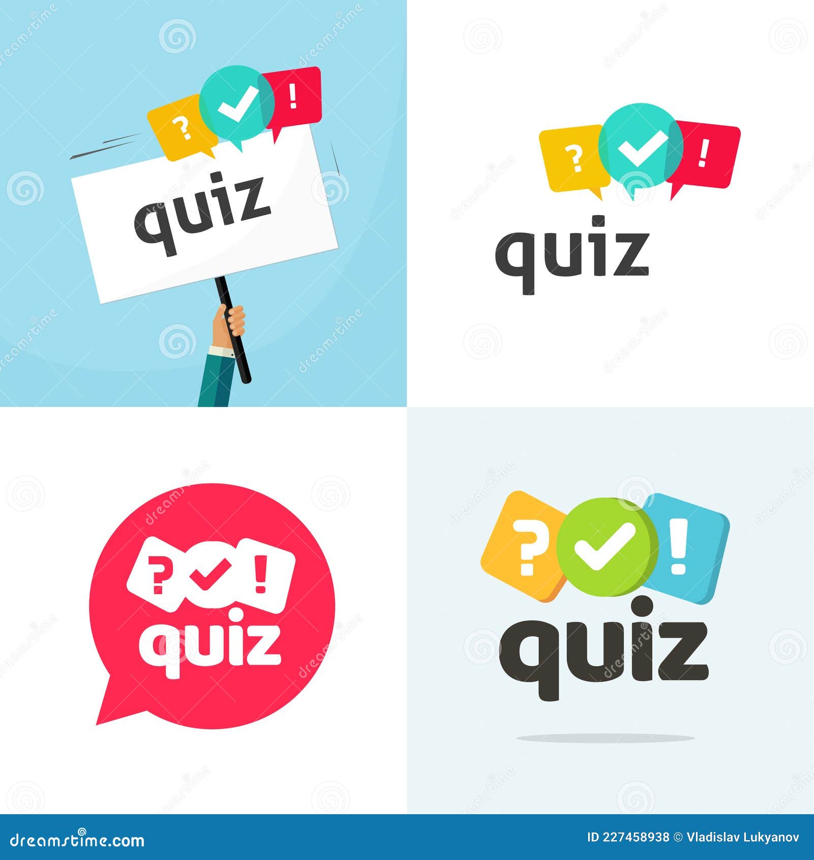 Quiz Logo Emblems Labels Design Element. Mind Games Logo. Vector ...